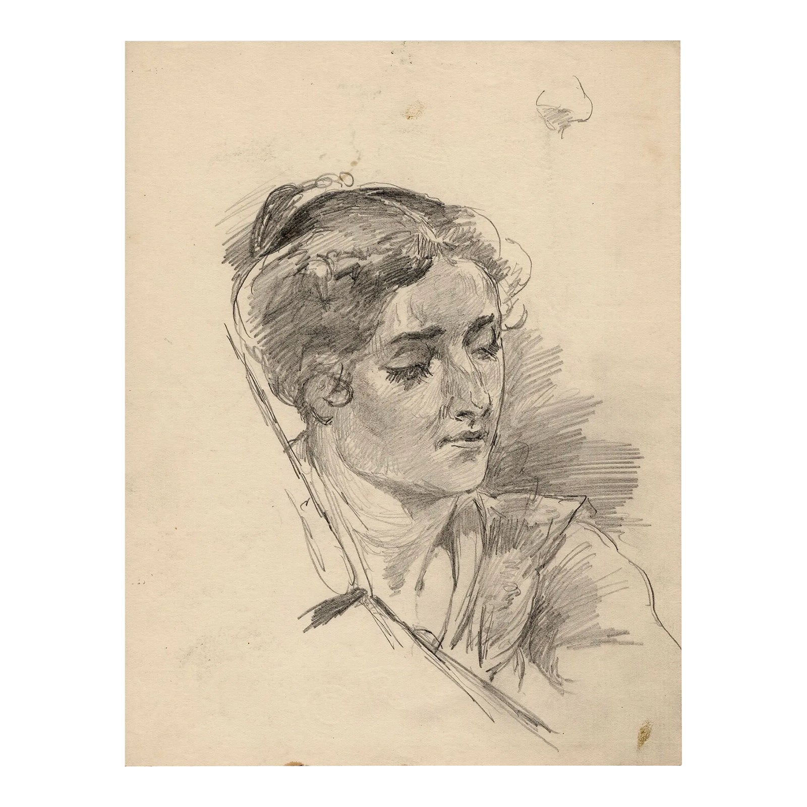 Walter Shirlaw Portrait of a Lady | Chairish
