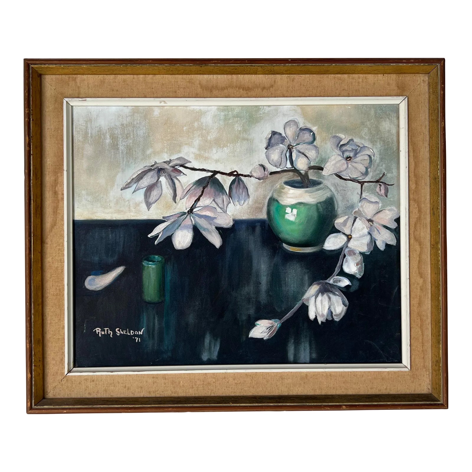 1970's Ruth Sheldon Still Life Oil on Canvas Painting, Framed | Chairish