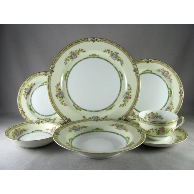 1920s Noritake Alicia Floral China Service for 8 Dinnerware Set - 56 ...