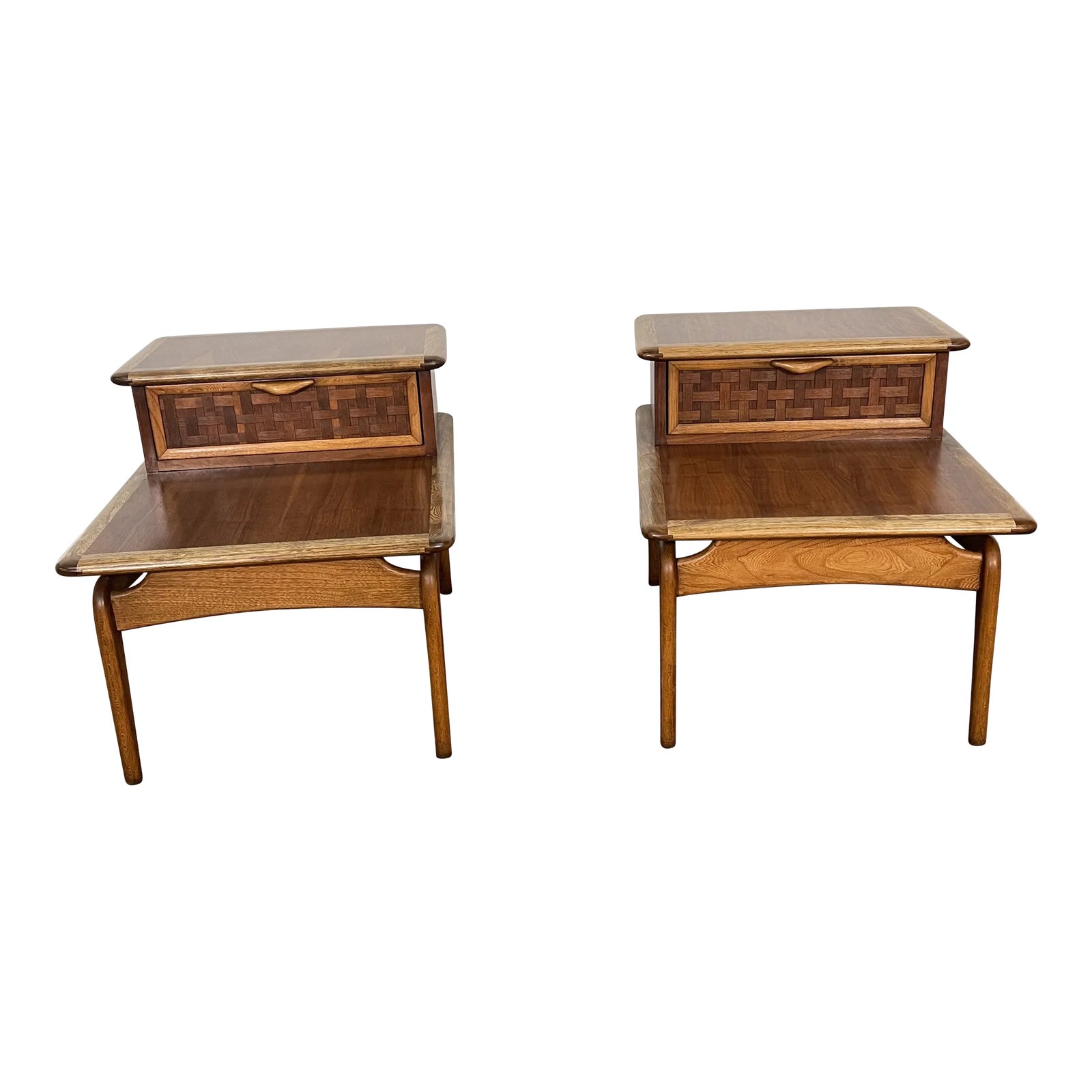 Mid 20th Century Lane Furniture Pair of Two Tier Perception End Tables ...