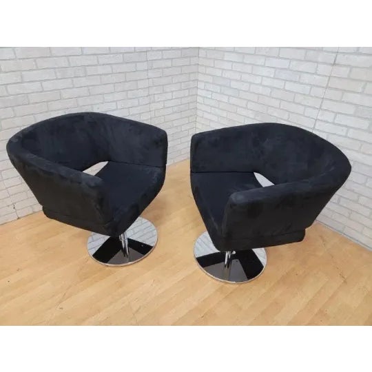 Modern Italian Tulip Chrome Base Chairs Newly Upholstered - Pair | Chairish