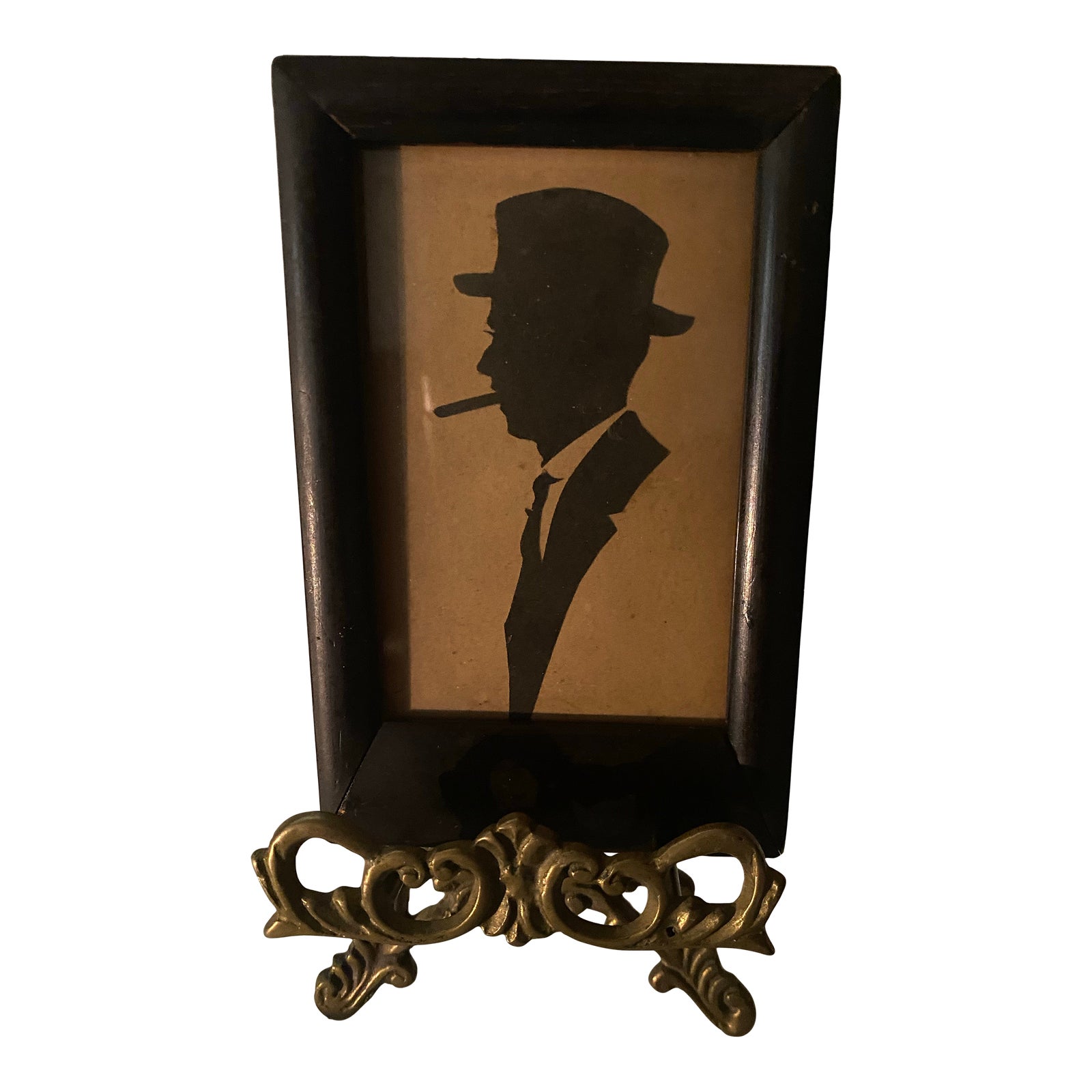 Antique Silhouette Portrait in Wood Frame | Chairish