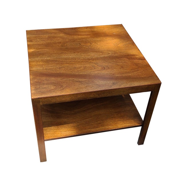 Square Solid Wood Occasional Table W/Shelf by Edward Wormley for Dunbar ...