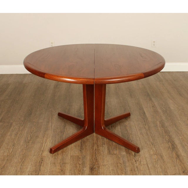 Danish Modern Round Teak Expandable Dining Table | Chairish