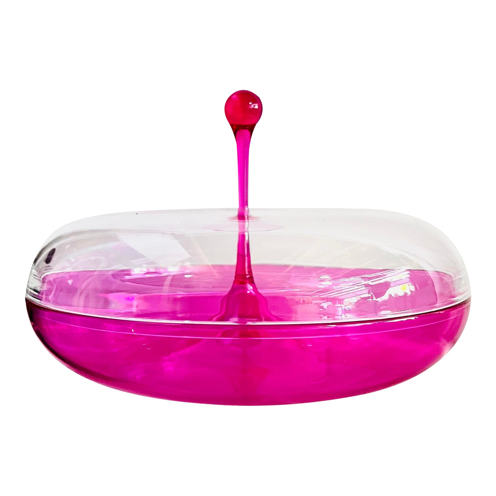 1990s “Blobism” Acrylic Covered Snack Tray | Chairish