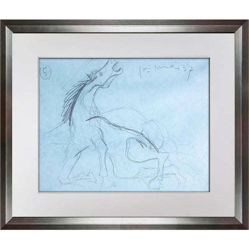 Pablo Picasso Lithograph Guernica Horse Study Ltd Ed, Framed Print ...