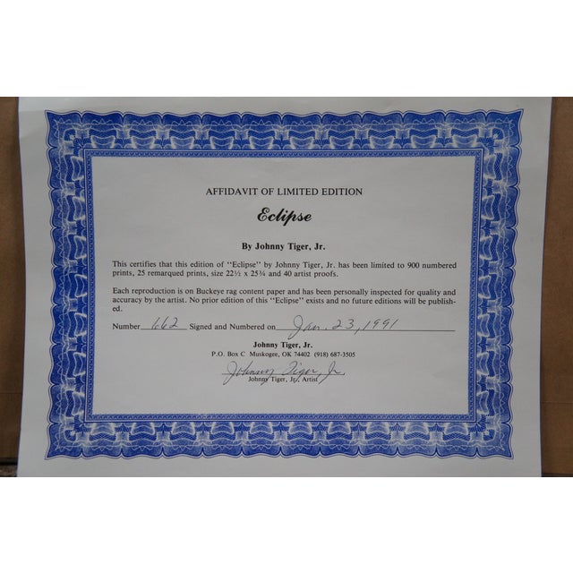 1990s Native American Johnny Tiger Jr Eclipse Indian Warrior Horseback ...