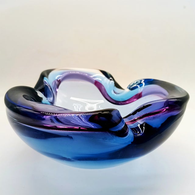 Large Vintage Ashtray in Murano Glass by Flavio Poli for Seguso, 1960s ...