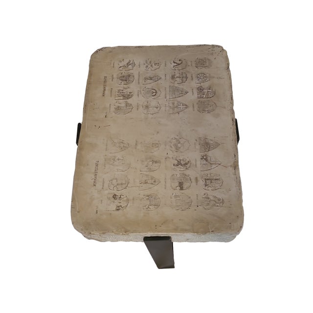 Stone Lithography Side Table | Chairish