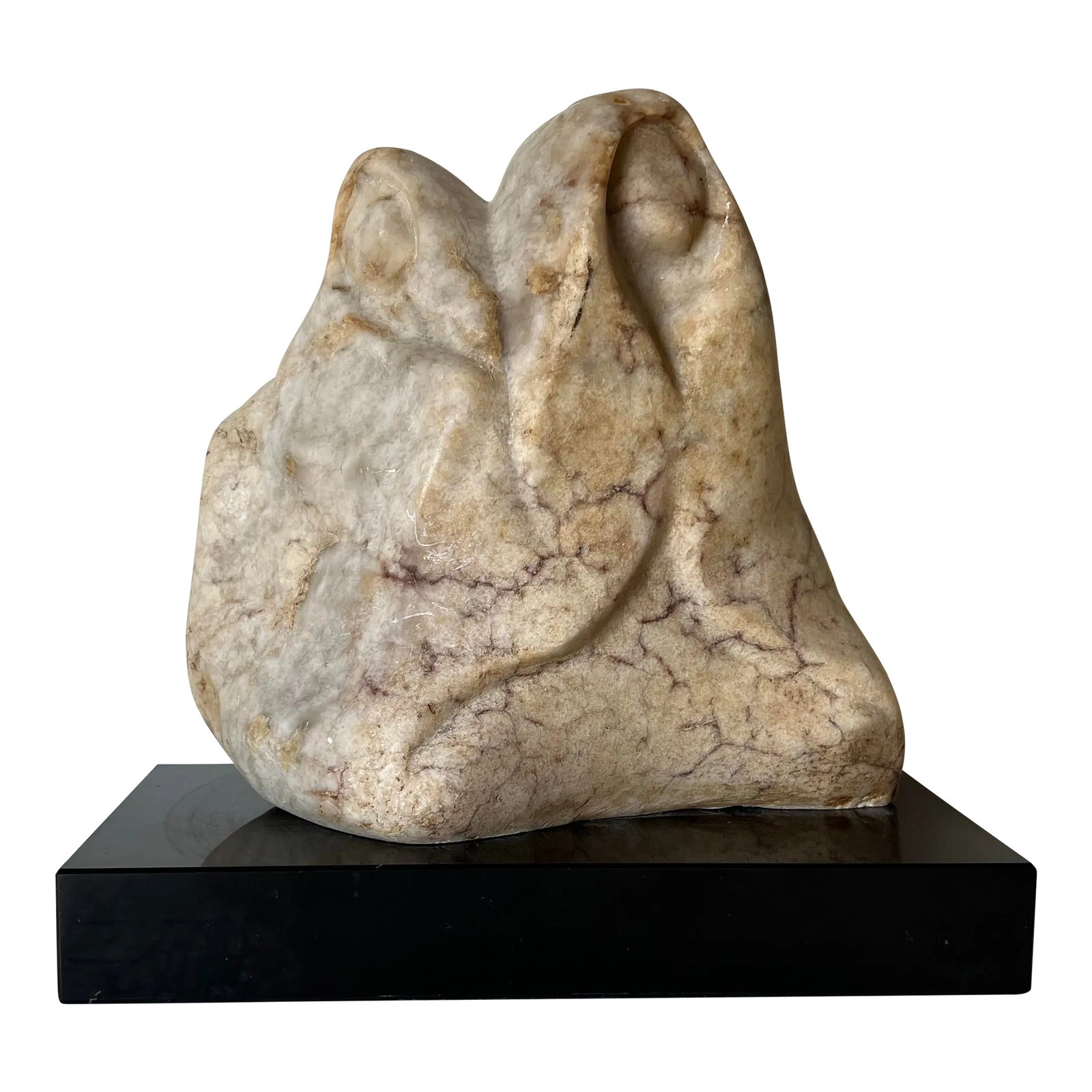 Vintage Carved Marble Abstract Native American Sculpture | Chairish