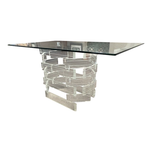 Stacked Lucite Dining Table | Chairish
