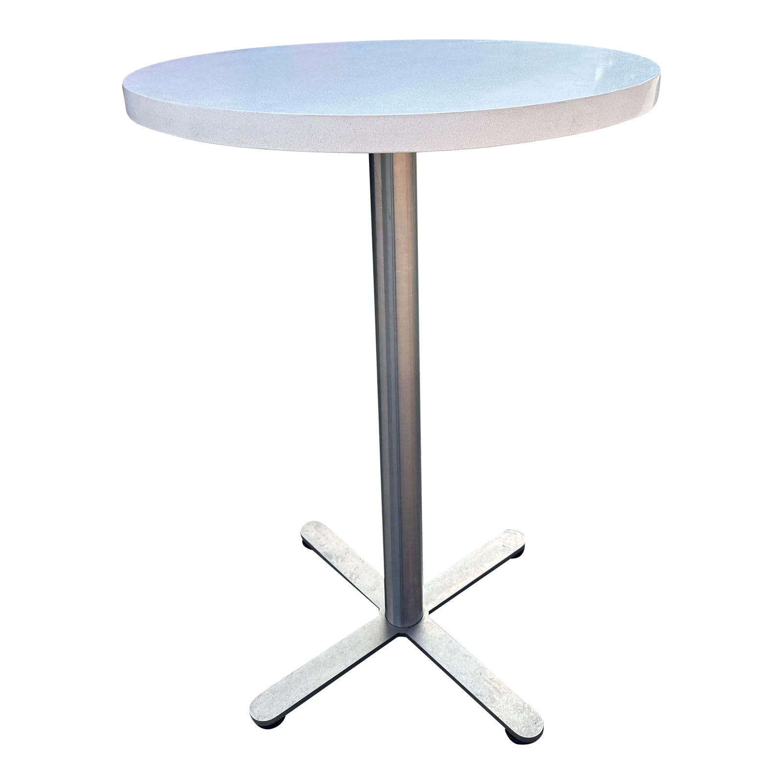 Modern Round Quartz Bar Table | Chairish