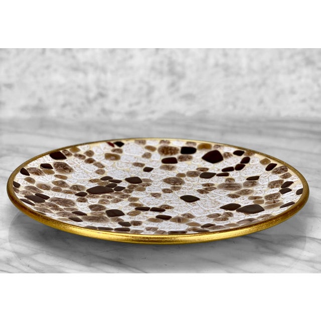 Mid-Century Modern Large Mosaic Porcelain Tile Centerpiece Dish Serving ...