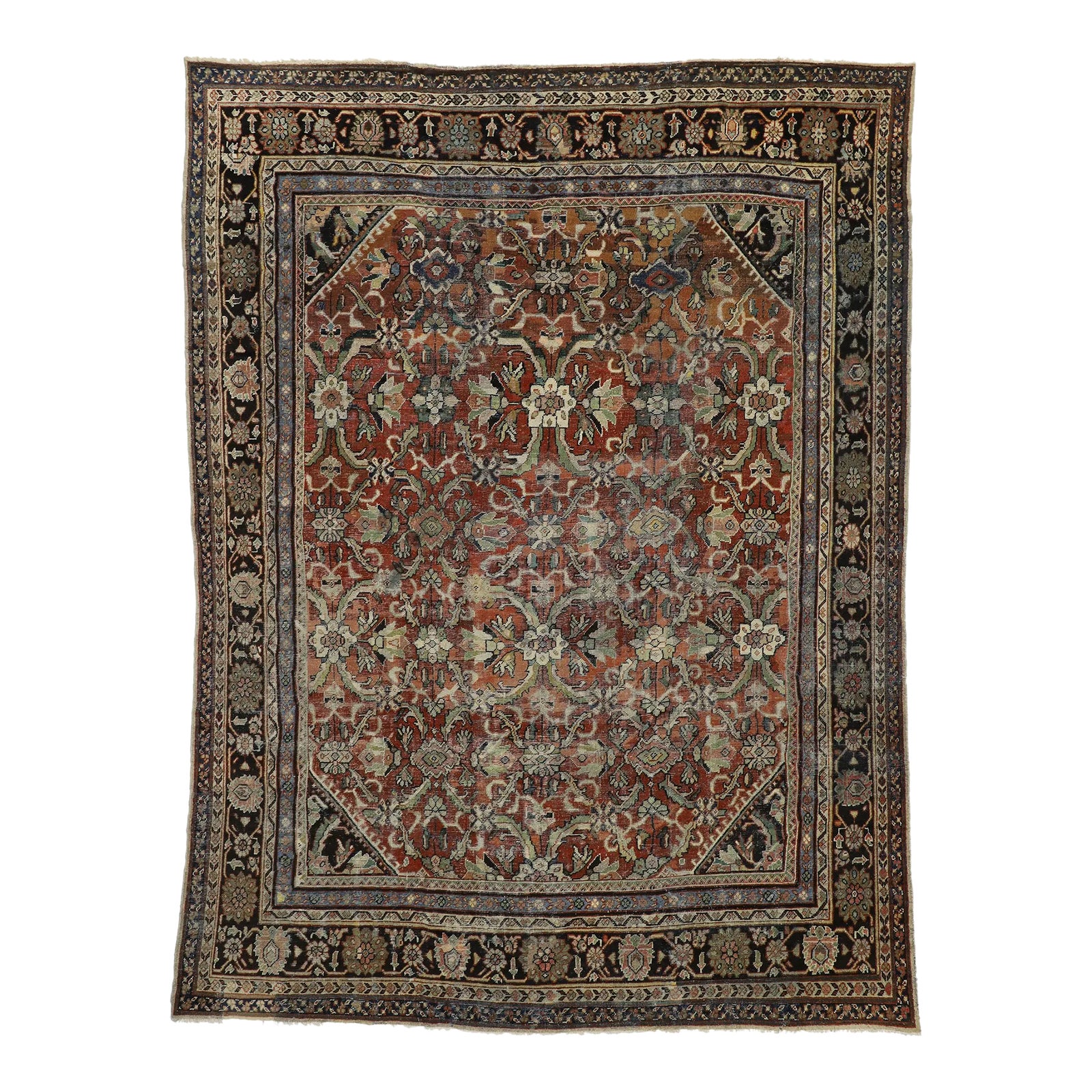 Vintage Persian Mahal Rug, 10'08 X 14'01 | Chairish