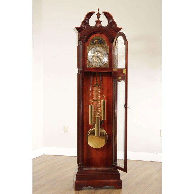 Howard Miller 'Landsbury' Cherry Grandfather Case Clock | Chairish