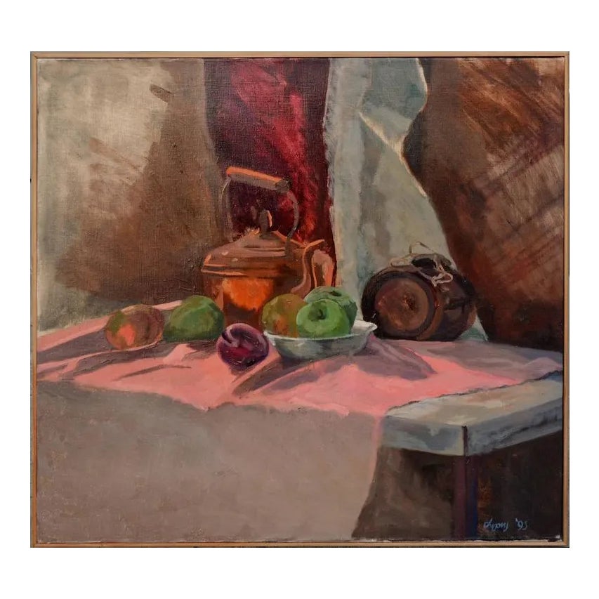 Cask and Copper Pot Still Life | Chairish