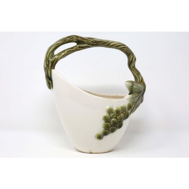 1950's "Tokay Tuscany" Ceramic Basket by Hull Pottery | Chairish