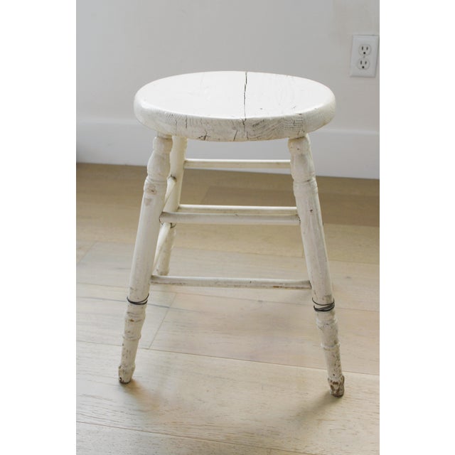 Distressed Carved French Milking Stool | Chairish