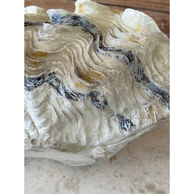Vintage Coastal Clam Shell Cast Resin Decorative Bowl | Chairish