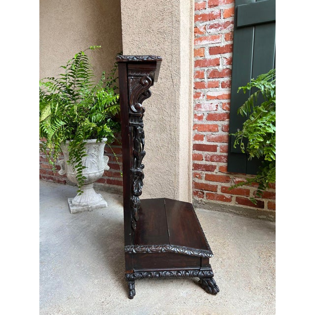 Antique French Prayer Kneeler St. Jerome Lion Catholic Chapel Carved ...