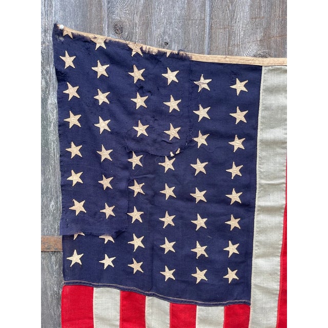 1920s Hand Stitched 48 Star American Flag with Sewn Stars | Chairish