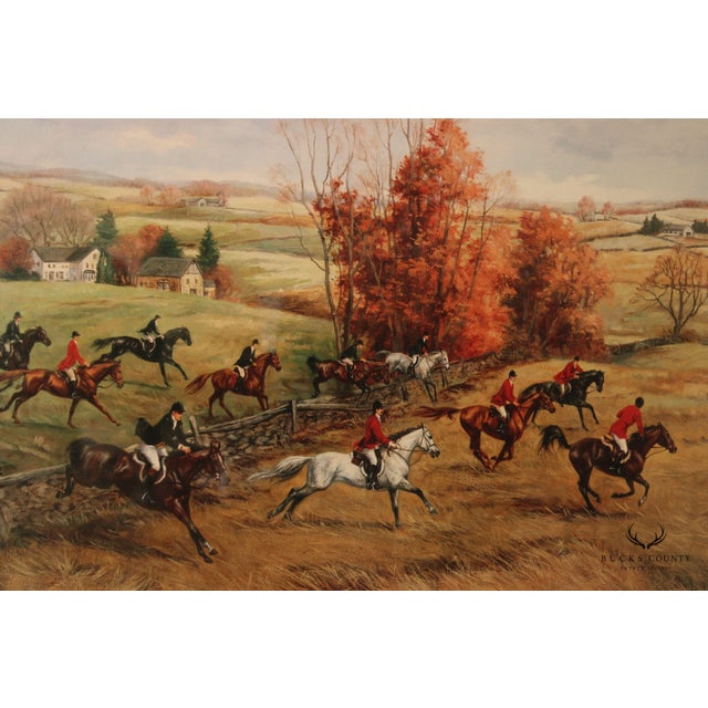 Bombay Company English Style Fox Hunt Art Print, Framed | Chairish