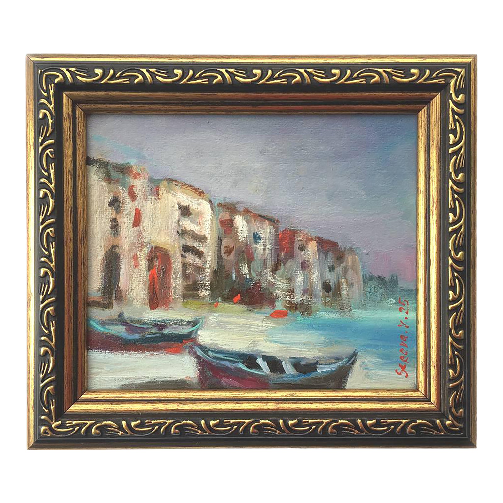 Cefalu Сity Palermo Italy Oil Painting Contemporary by Valeriya Serova ...
