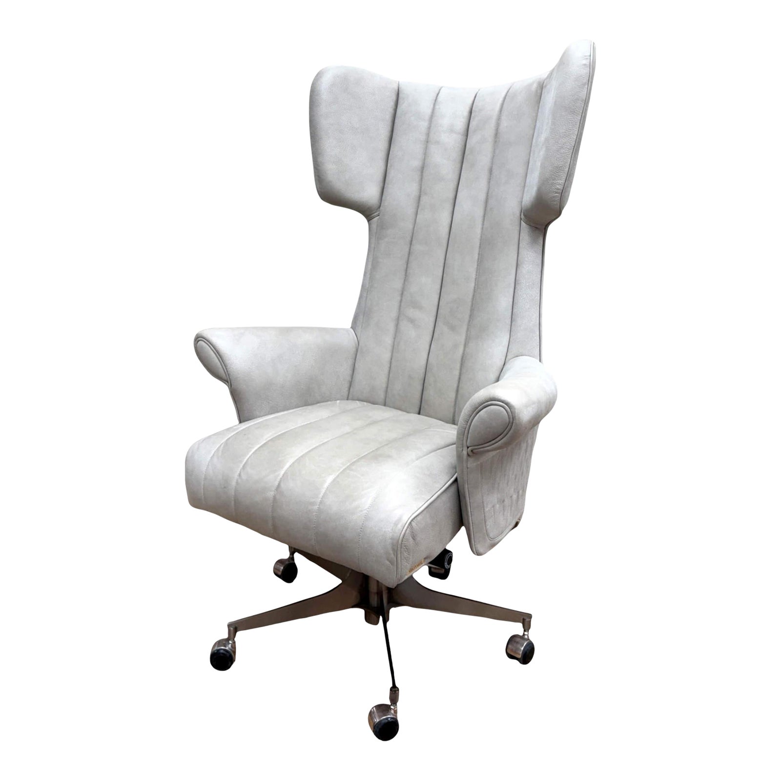 Visionnaire Italian Leather Nanook Desk Chair | Chairish