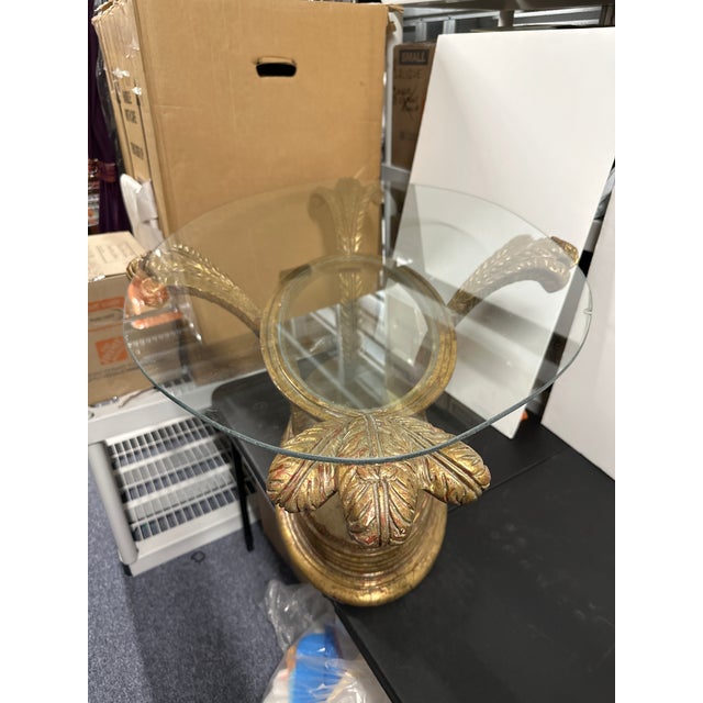 1950s Vintage Gilded Plume Coffee Table | Chairish