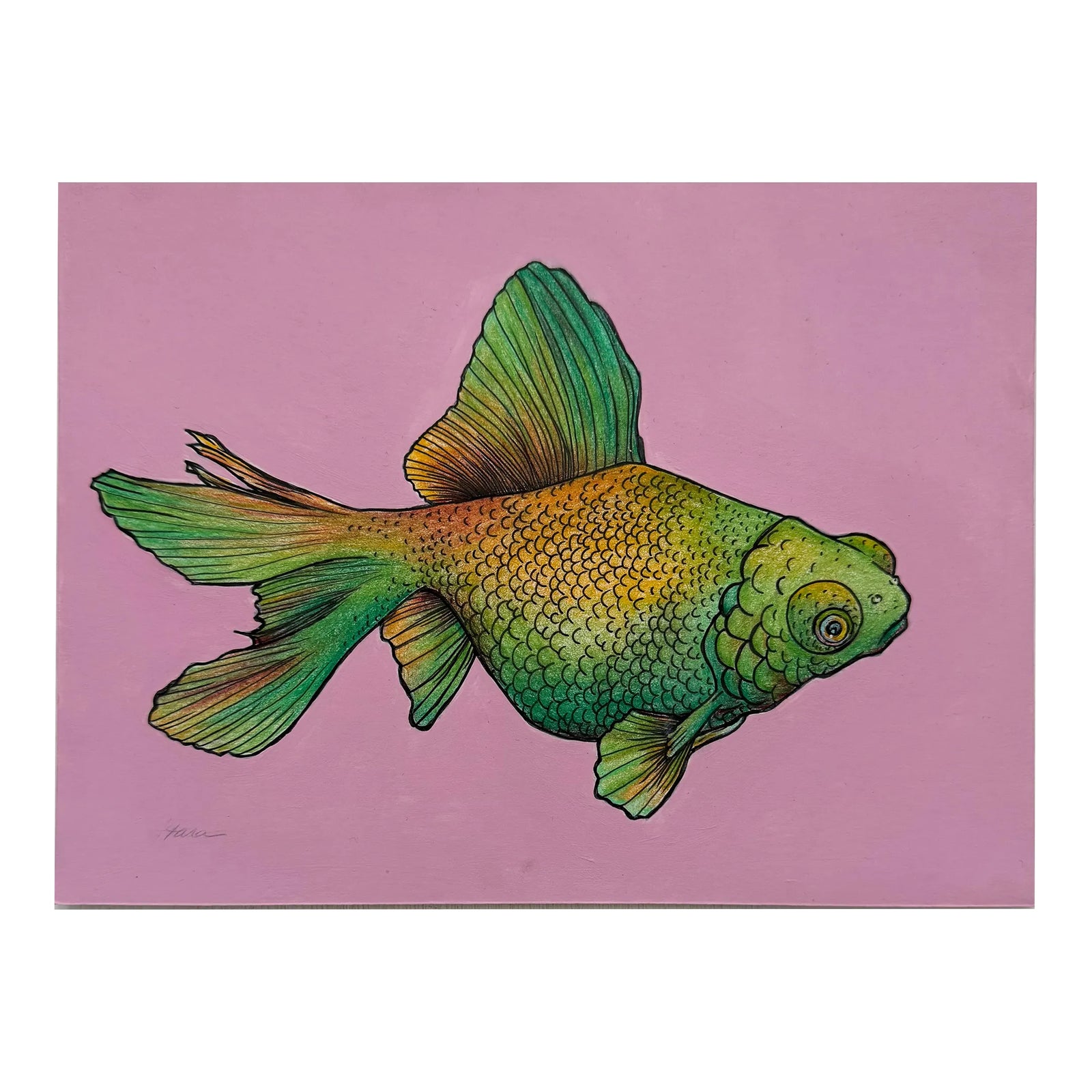 Green Fish Original Art by Tara Connelly | Chairish