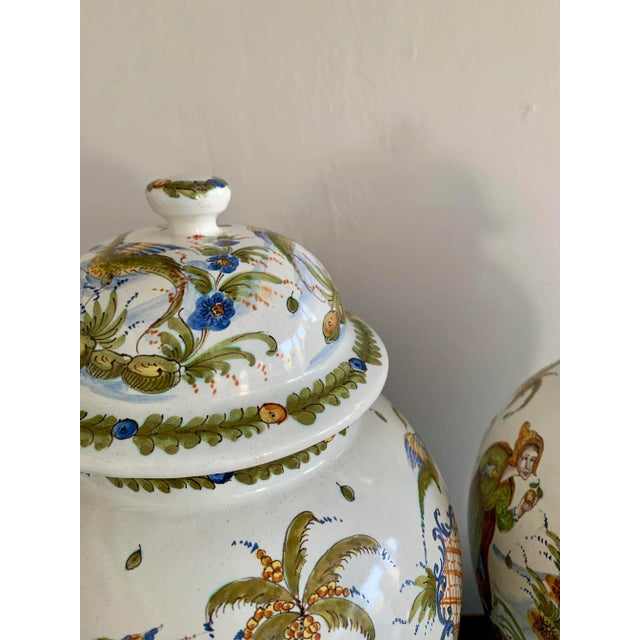 Pair of Late 20th Century Lidded Temple Jars | Chairish