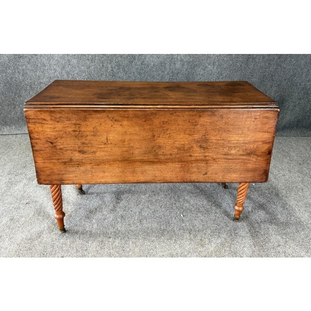 19th Century Solid Oak Drop-Leaf Table | Chairish