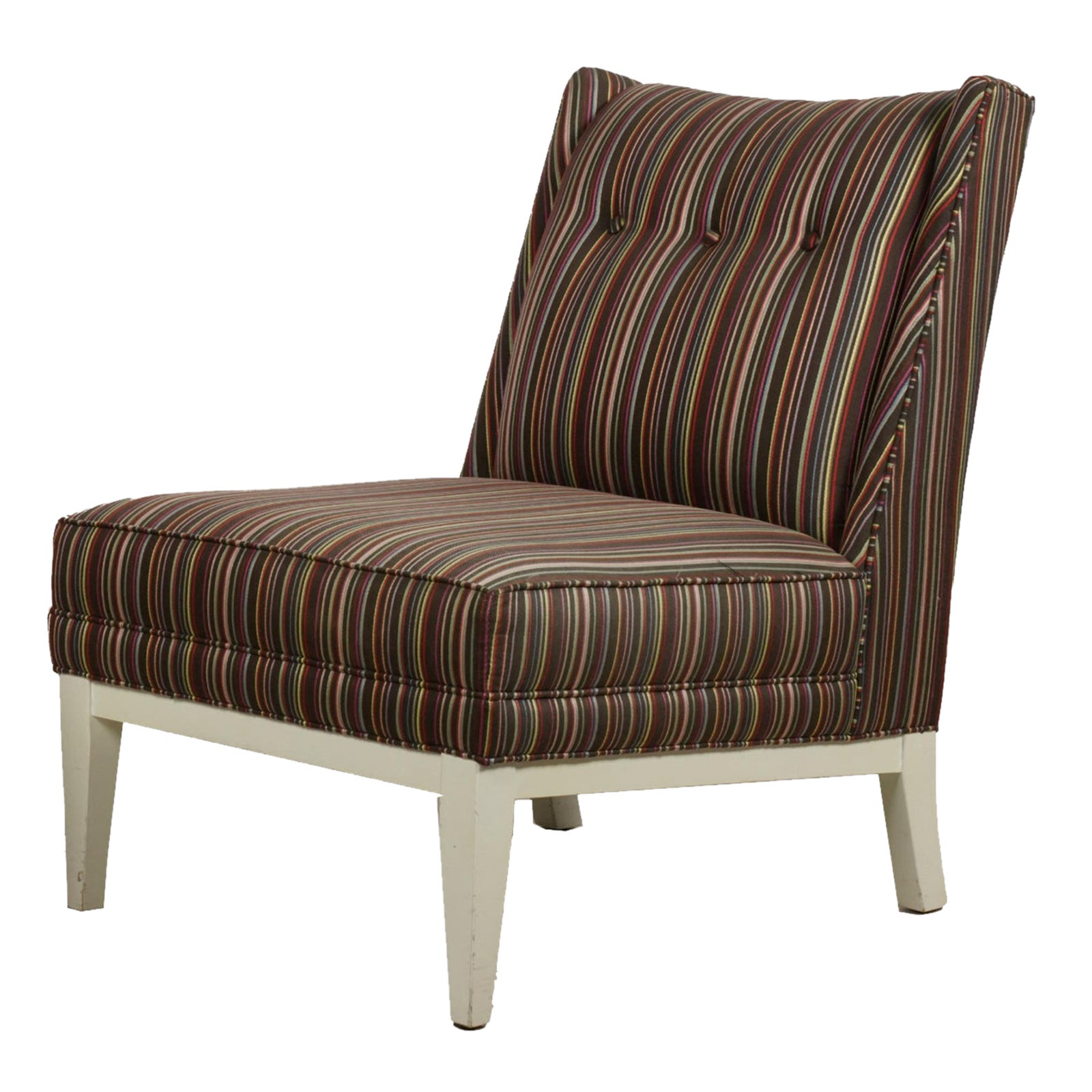 Jonathan Adler Modern French Stripe Morrow Slipper Chair | Chairish