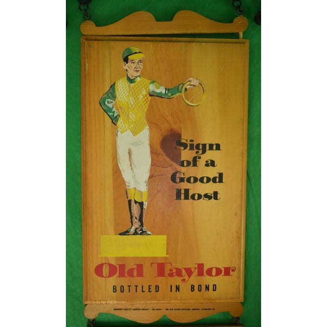 1950s Vintage "Old Taylor Sign of a Good Host" Sign | Chairish