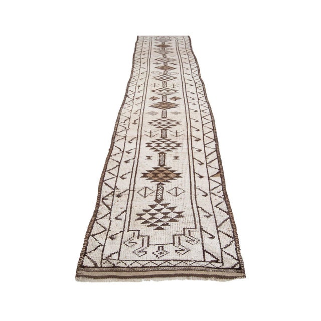 Vintage Neutral Wool Herki Runner | Chairish