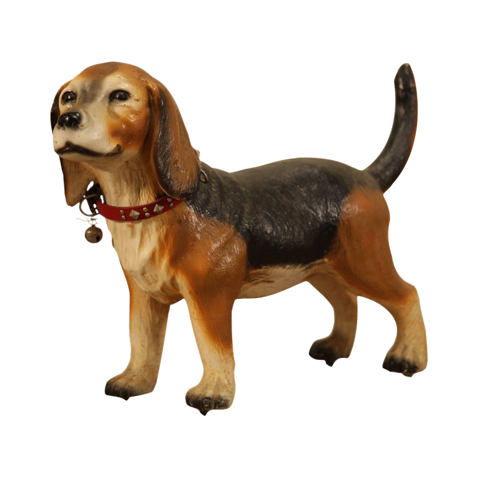 Realistic Vintage Concrete Garden Statue of a Standing Beagle | Chairish