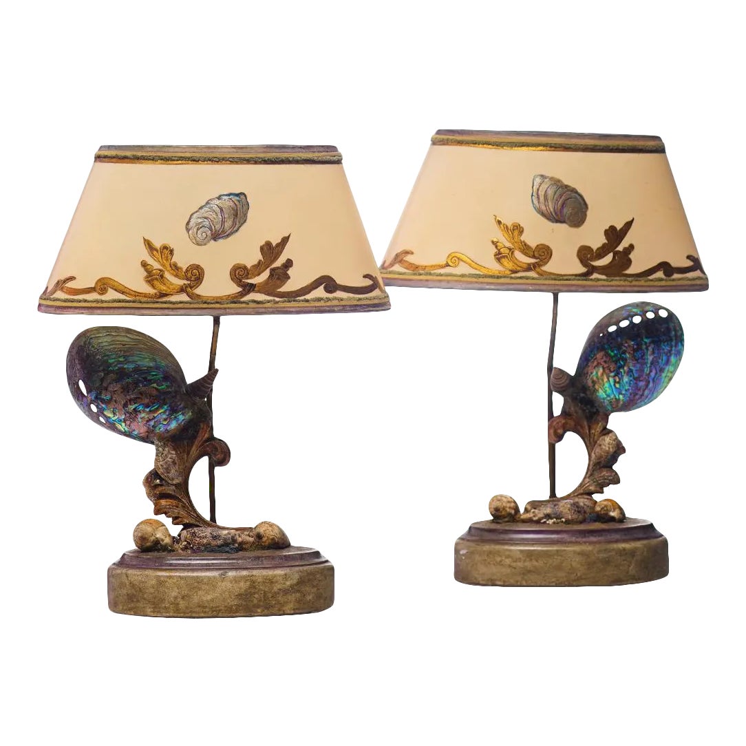 21st C. Hand Made Sea Shell Lamps - a Pair | Chairish