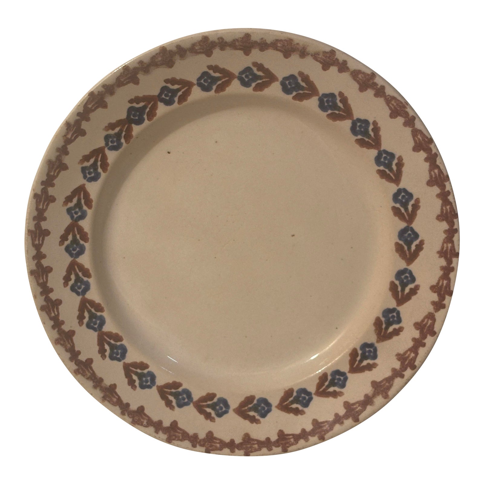 1890 Antique Stick Spatterware Plate, Mayer Pottery, Trenton Nj | Chairish