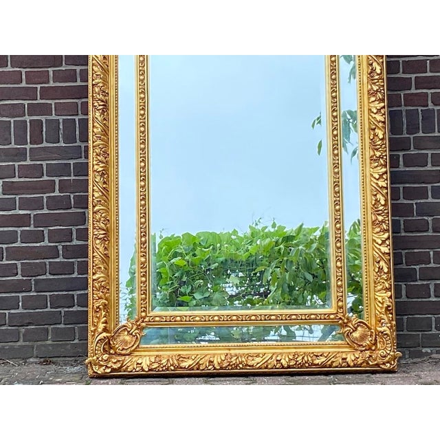 1940's Italian Baroque/Rococo Floor/ Wall Mirror With Painting | Chairish