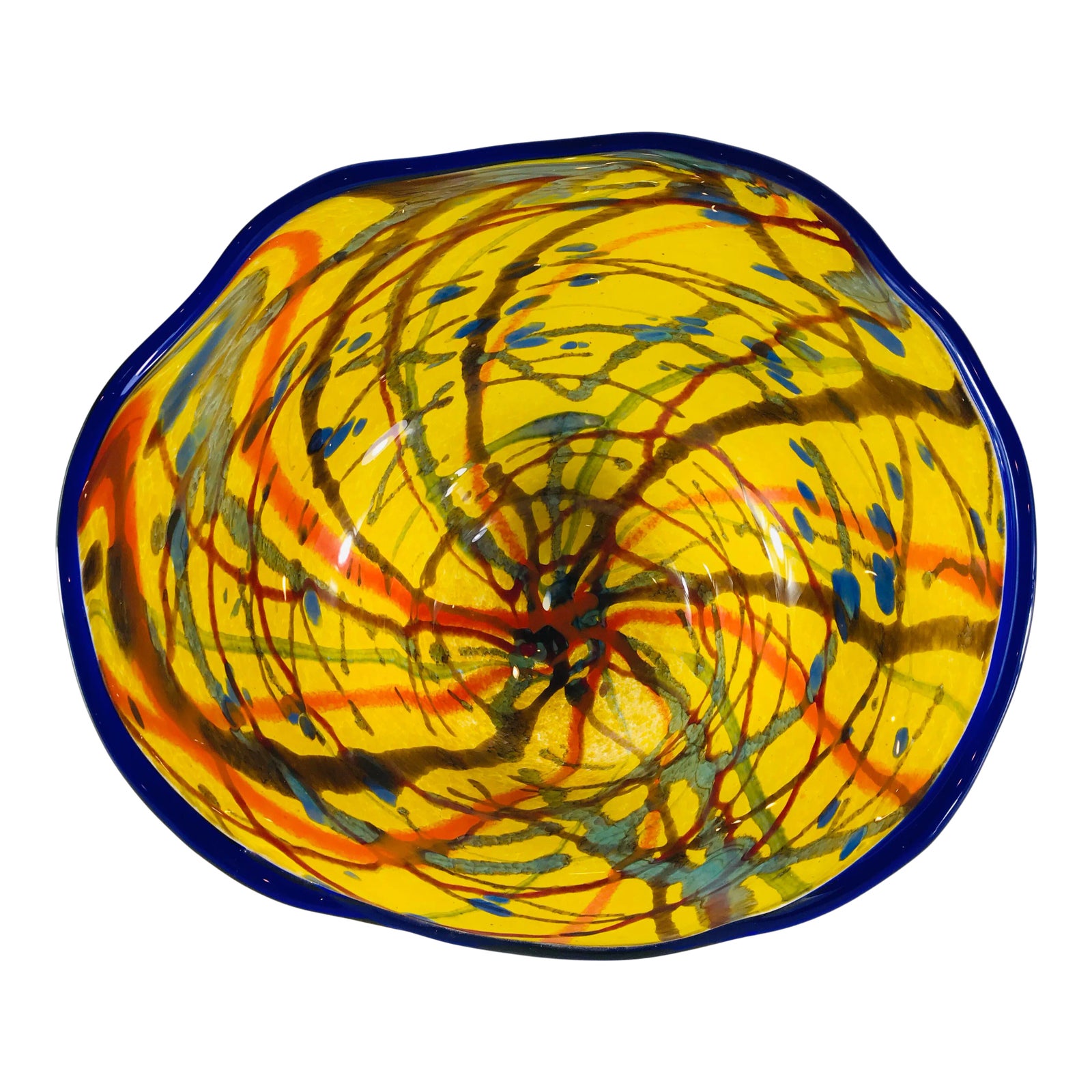 Late 20th Century "Giallo (Thriller)" Art Glass Bowl by Randi Wagner ...