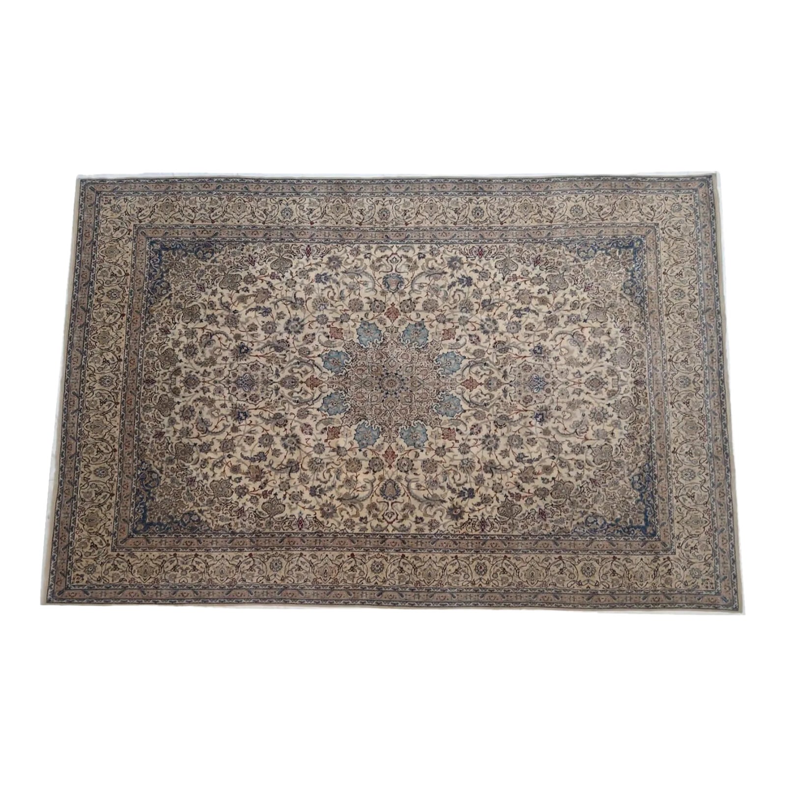 1970's Persian Nain Palace Carpet , 13'9" X 20'8 | Chairish