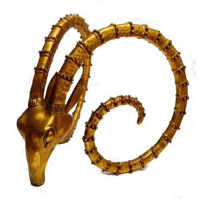 Alain Chervet Style Ram's Head Table Bases - A Pair | Chairish