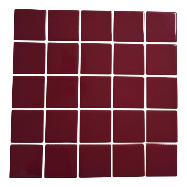 Maroon Vintage Color Tile 1980s Wall Tile, 23 Sq Ft Lot - 23 Piece Set ...