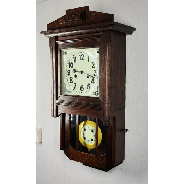 1928 German Wall Clock by Hamburg-Amerikanische Uhrenfabrik ½ Hours ...