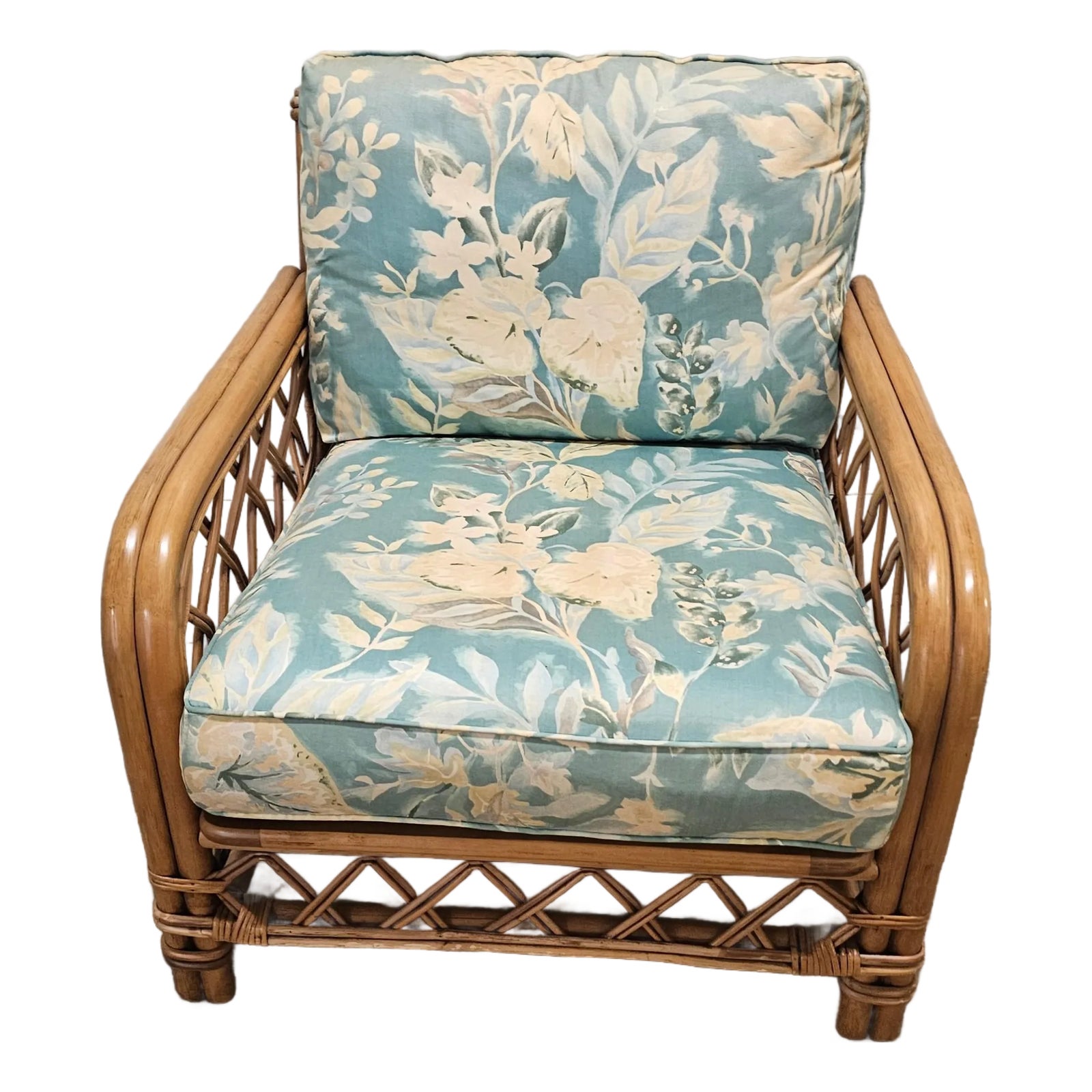 1980s Ficks Reed Lattice Bamboo Club Chair | Chairish