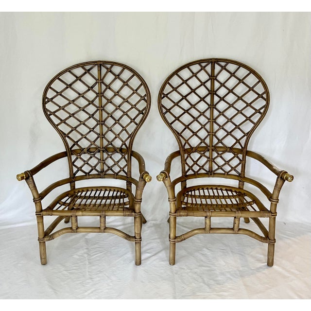 Vintage Ficks Reed Fan Back Peacock Rattan Chairs- a Pair | Chairish