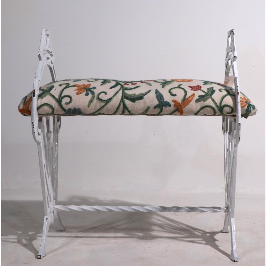 Art Deco Metal and Upholstered Vanity Window Bench Chairish