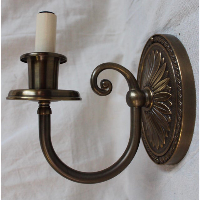 1990s Brass Light Gallery Candle Sconce | Chairish