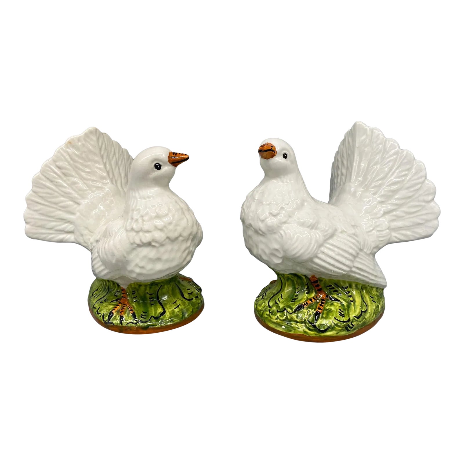 Mid Century Italian White Dove Birds - a Pair | Chairish