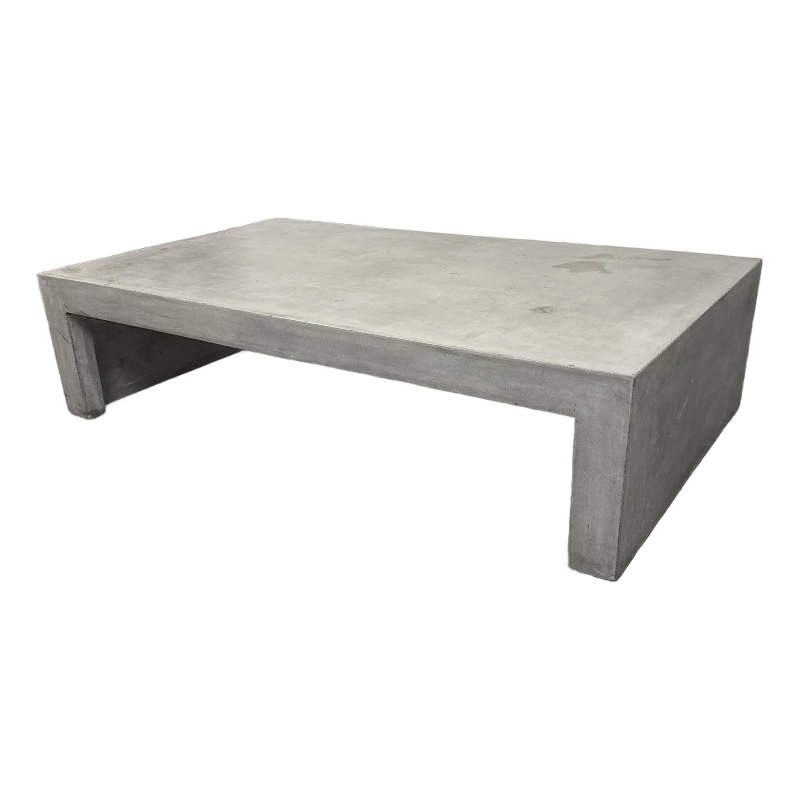 Industrial Concrete Waterfall Coffee Table | Chairish